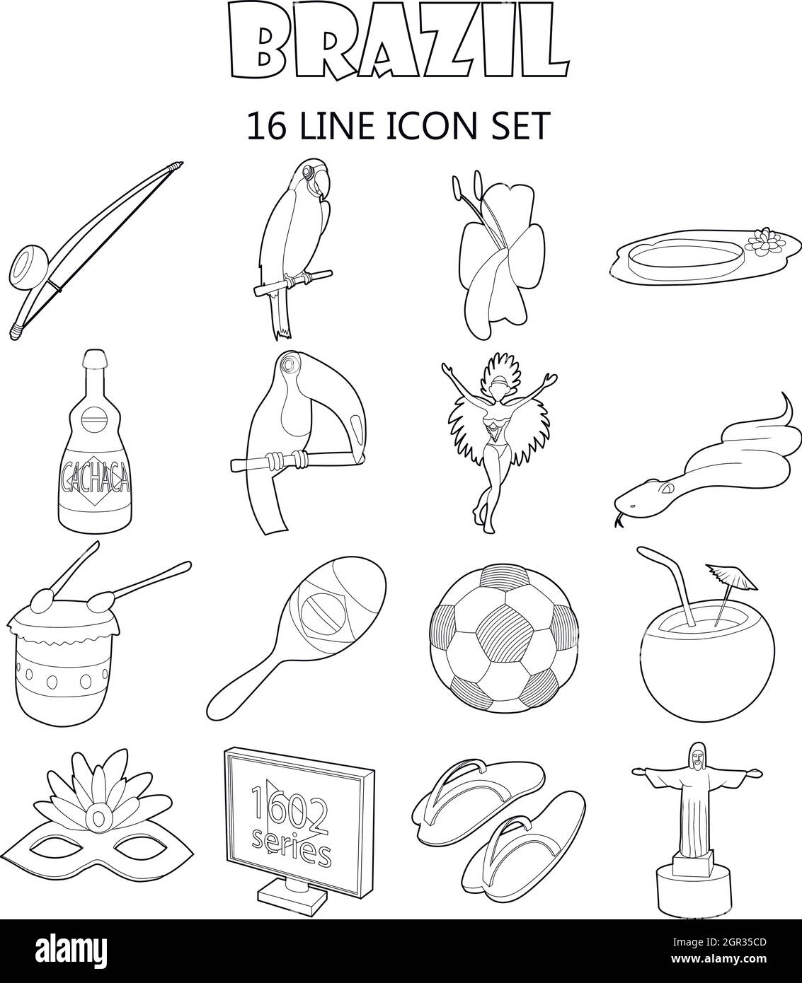 Brazil icons set, outline style Stock Vector Image & Art - Alamy