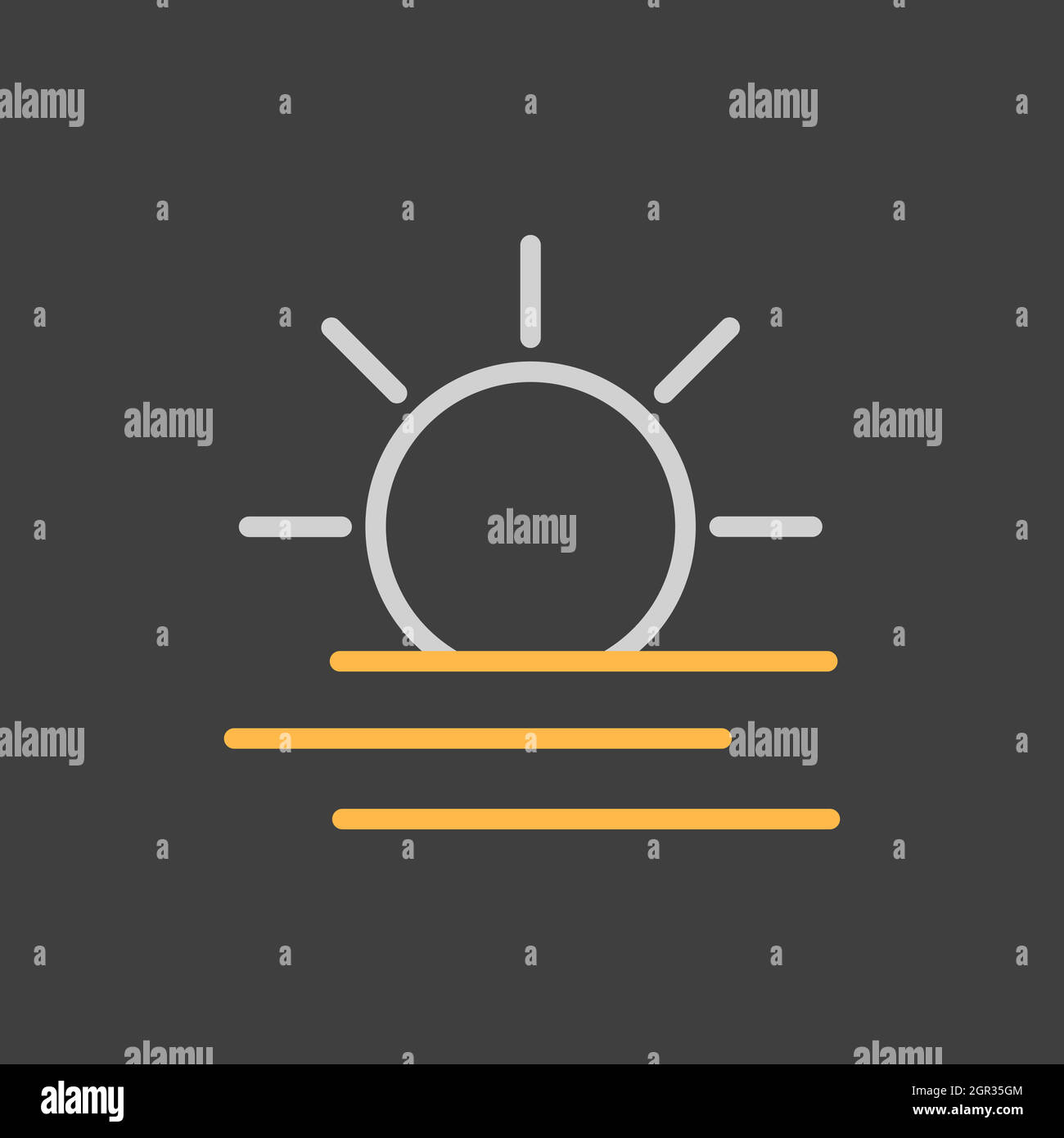 Summer sun heat vector icon on dark background. Weather sign Stock ...