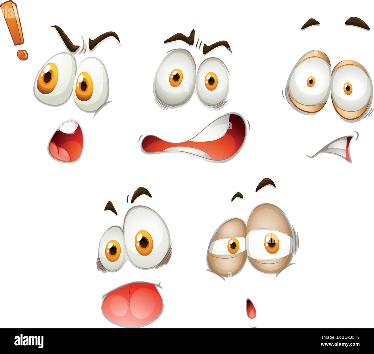 Set funny faces different Cut Out Stock Images & Pictures - Alamy