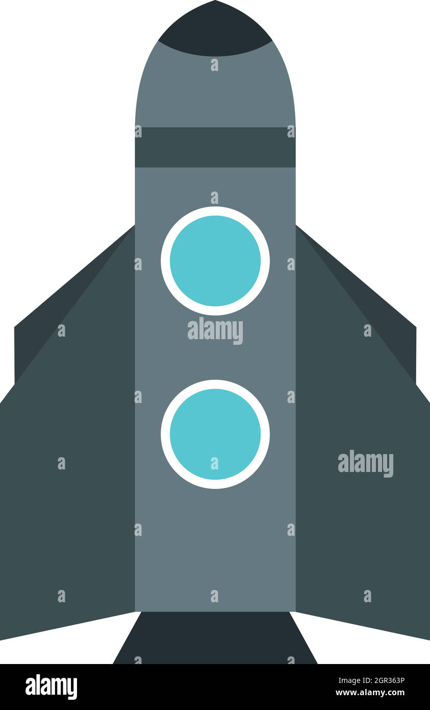 Grey rocket icon in flat style Stock Vector Image & Art - Alamy