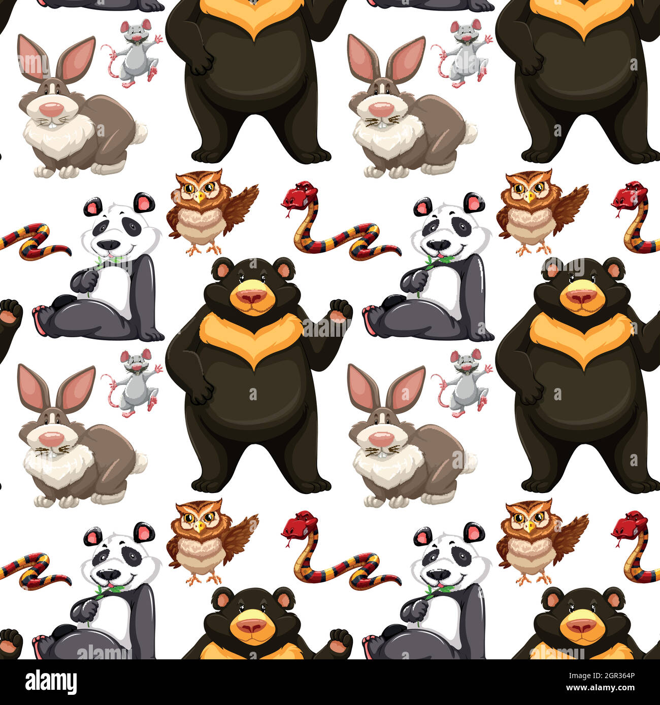 Cute animals bear owl Stock Vector Images - Alamy