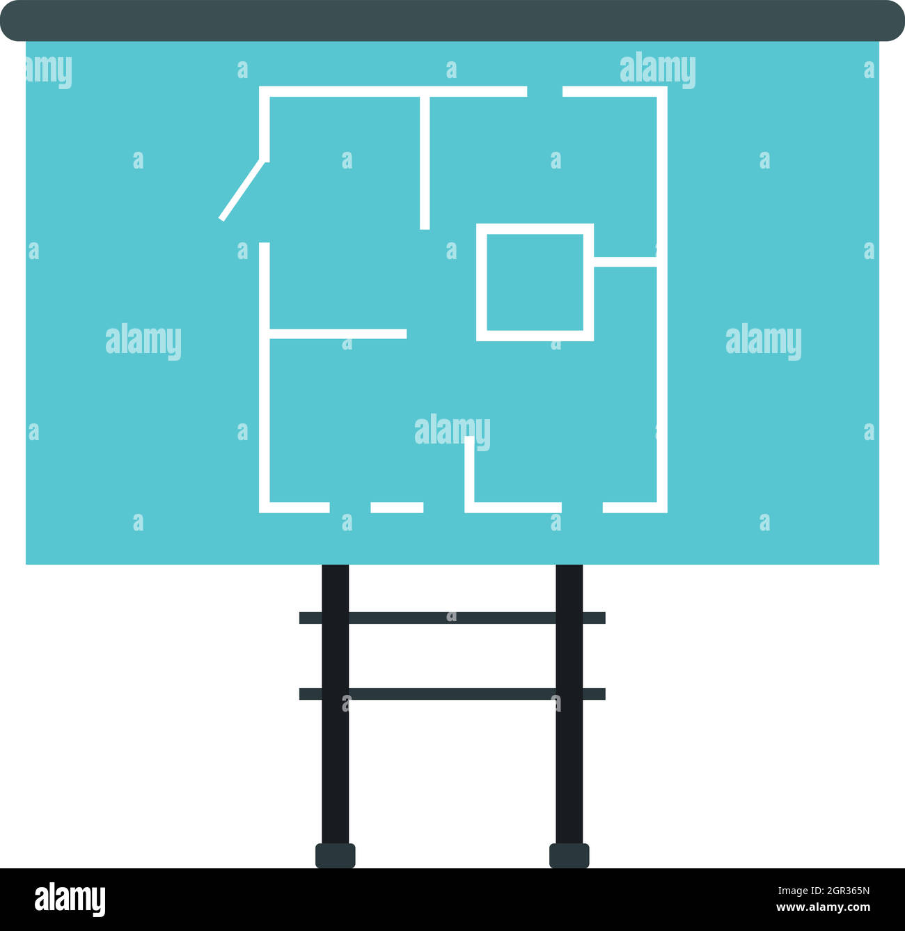 Stand with house project icon, flat style Stock Vector Image & Art - Alamy