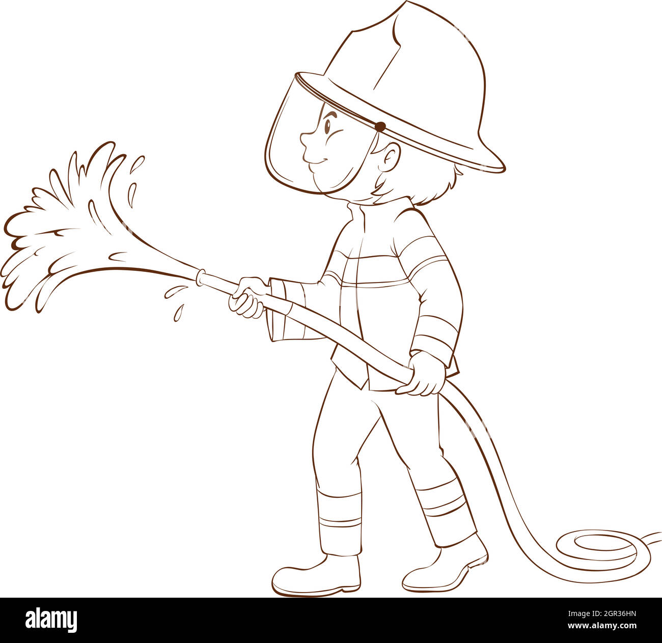 Fireman holding fire hose Cut Out Stock Images & Pictures - Alamy