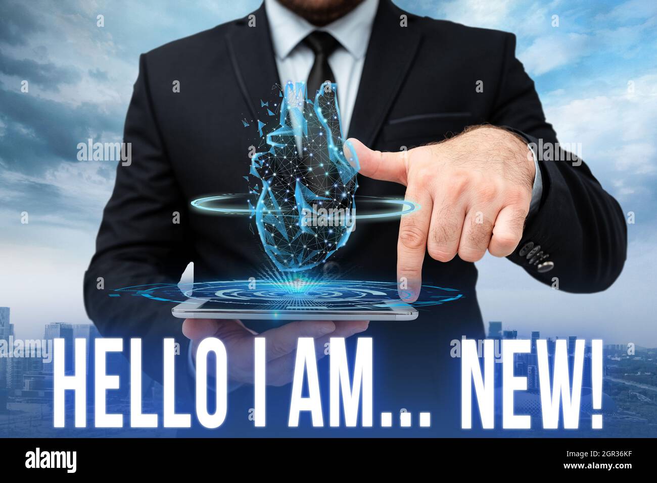 Text showing inspiration Hello I Am New. Business idea used as greeting ...