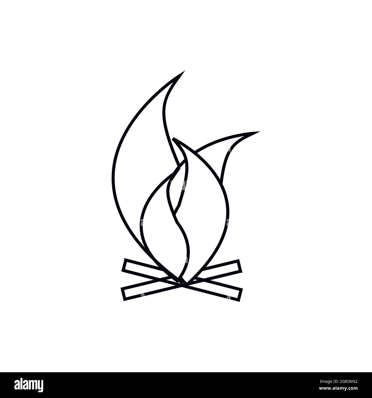 Fire icon, outline style Stock Vector Image & Art - Alamy