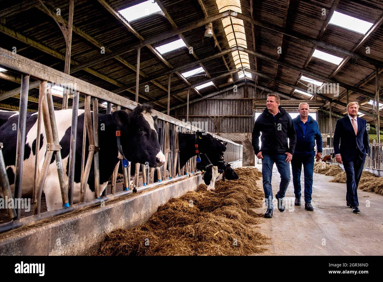 King Willem-Alexander during a visit to reed farm Slot in Sint ...