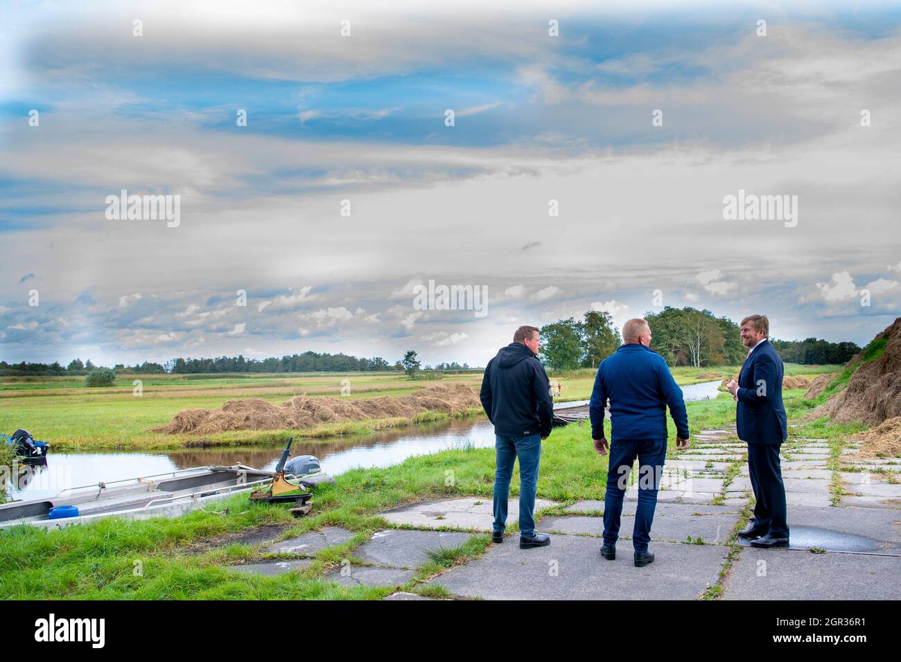 King Willem-Alexander during a visit to reed farm Slot in Sint ...