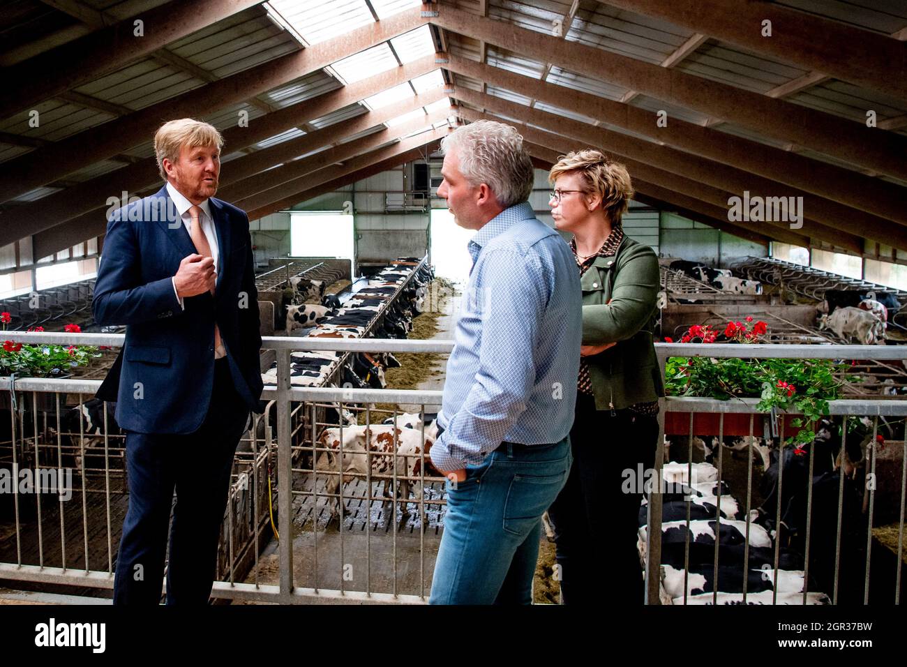 King Willem-Alexander during a visit to reed farm Slot in Sint ...