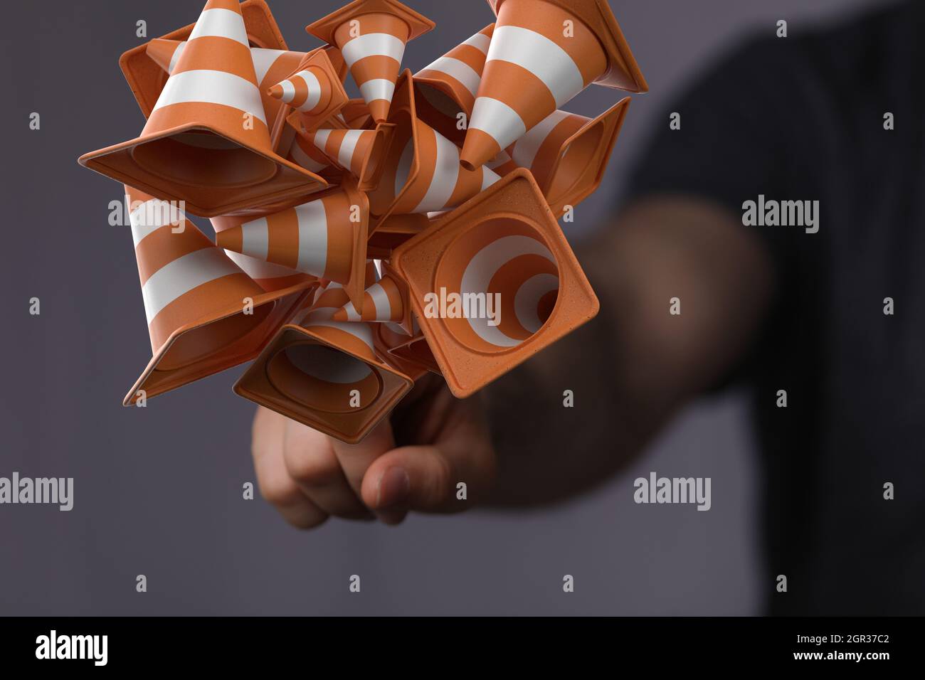3D rendering of 'website in under construction" symbols Stock Photo - Alamy