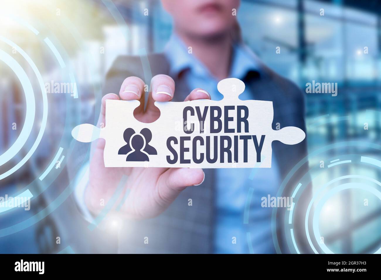 Hand writing sign Cyber Security. Word Written on Protect a computer ...