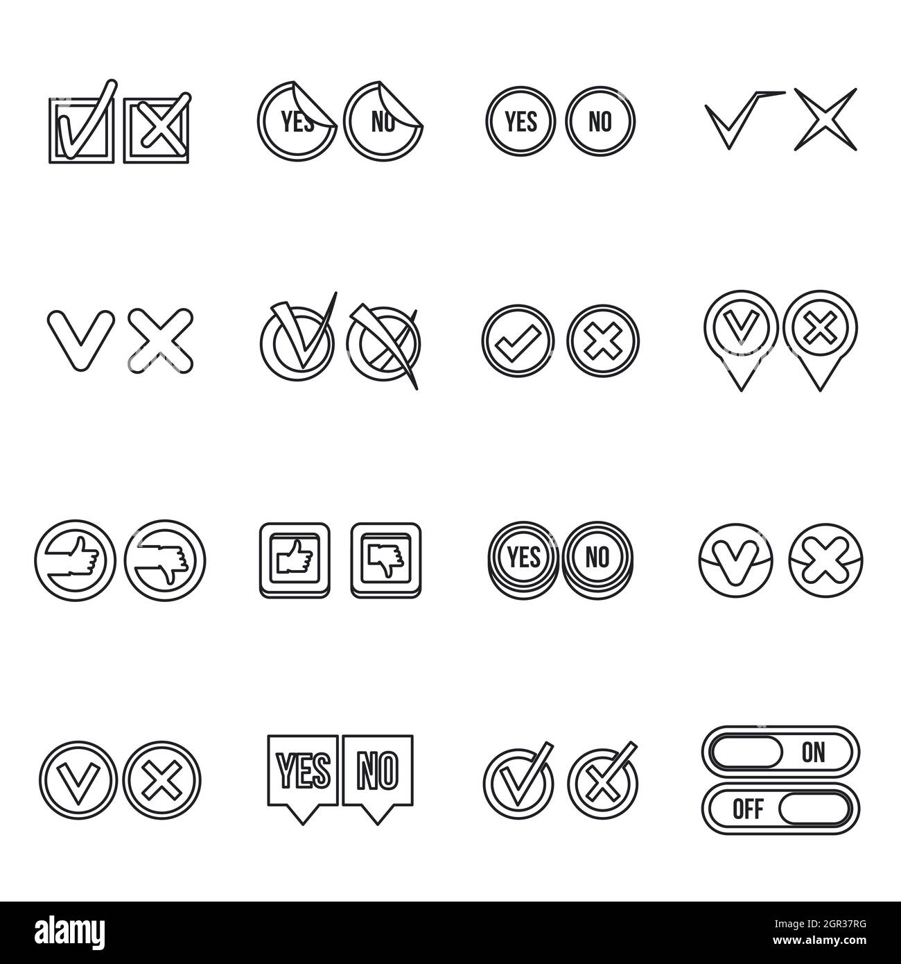 Check outline icons hi-res stock photography and images - Alamy