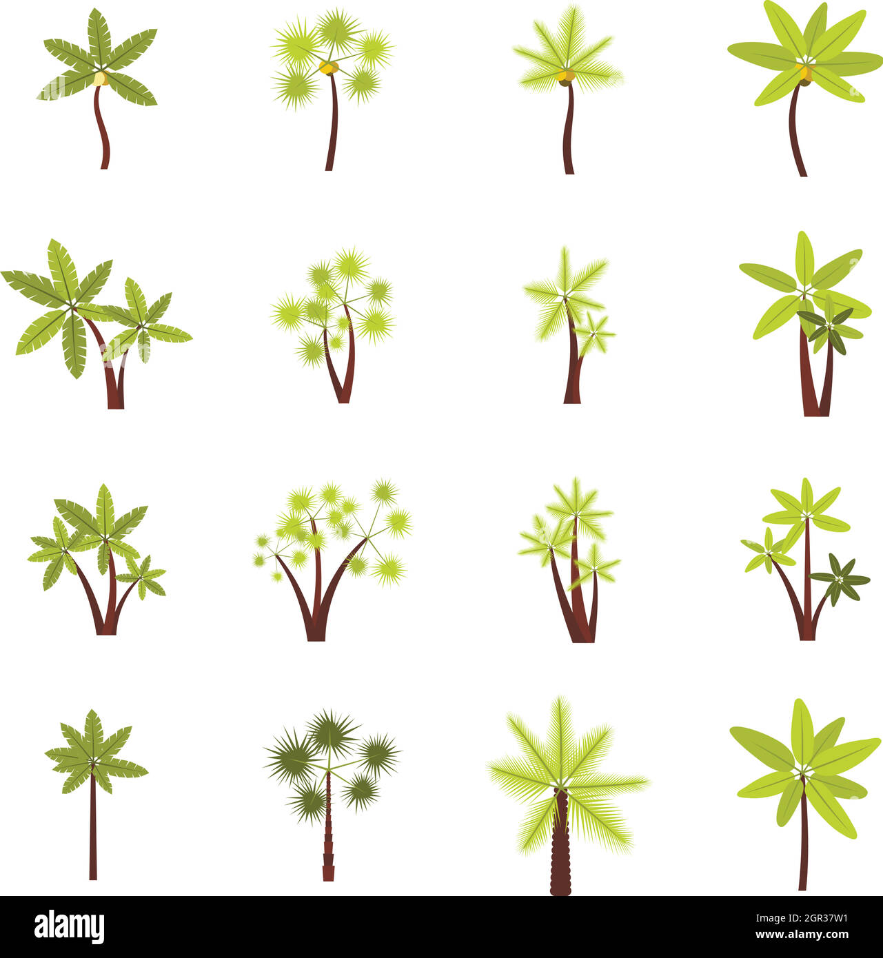 Tree icons set, flat style Stock Vector Image & Art - Alamy