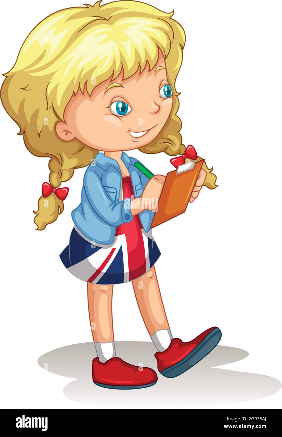 Girl writing clipart Stock Vector Images - Alamy