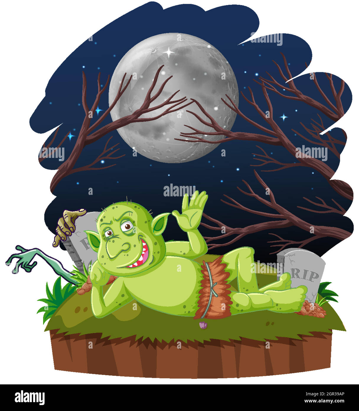 Cartoon ugly green monster face hi-res stock photography and images - Alamy