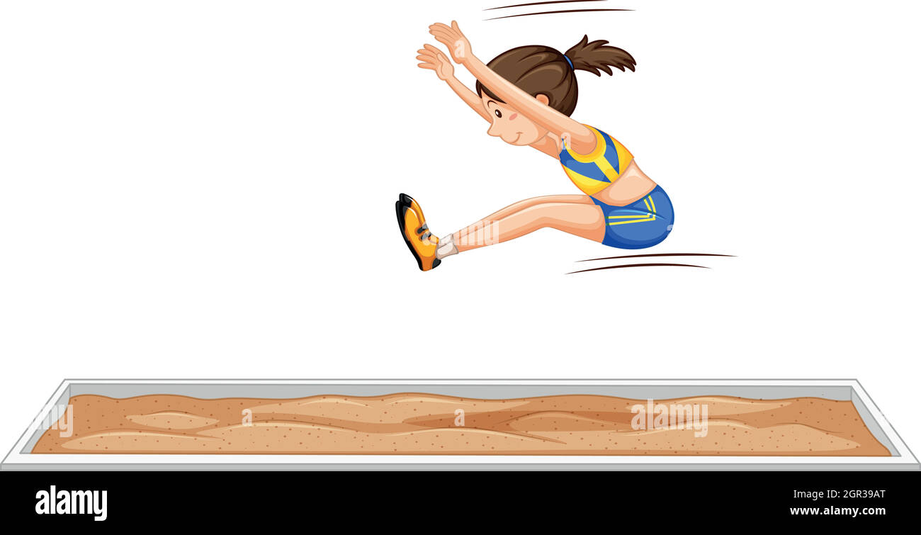 Long jump girl jumping in sport event Stock Vector Image & Art - Alamy