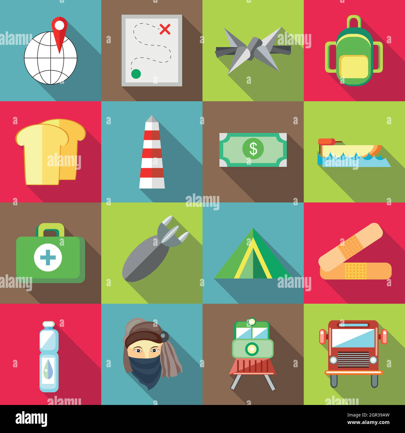 Refugee icons set, flat style Stock Vector Image & Art - Alamy