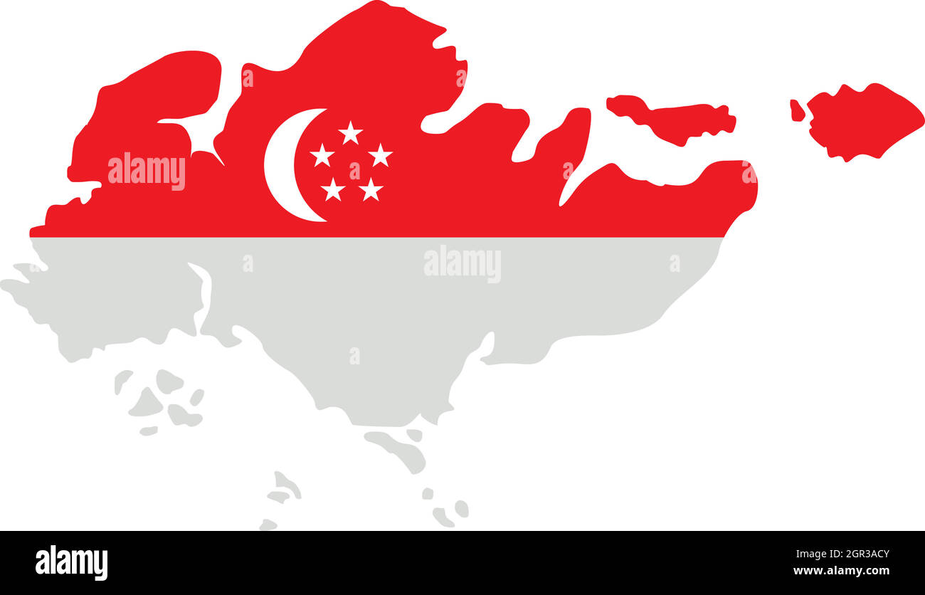 Singapore outline map hi-res stock photography and images - Alamy