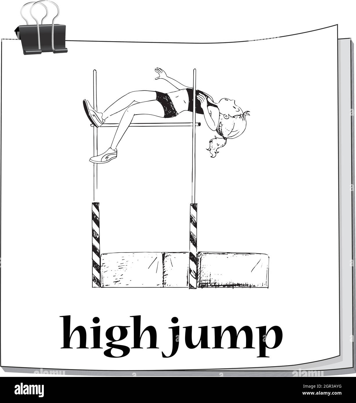 High jump athlete white background Stock Vector Images - Alamy