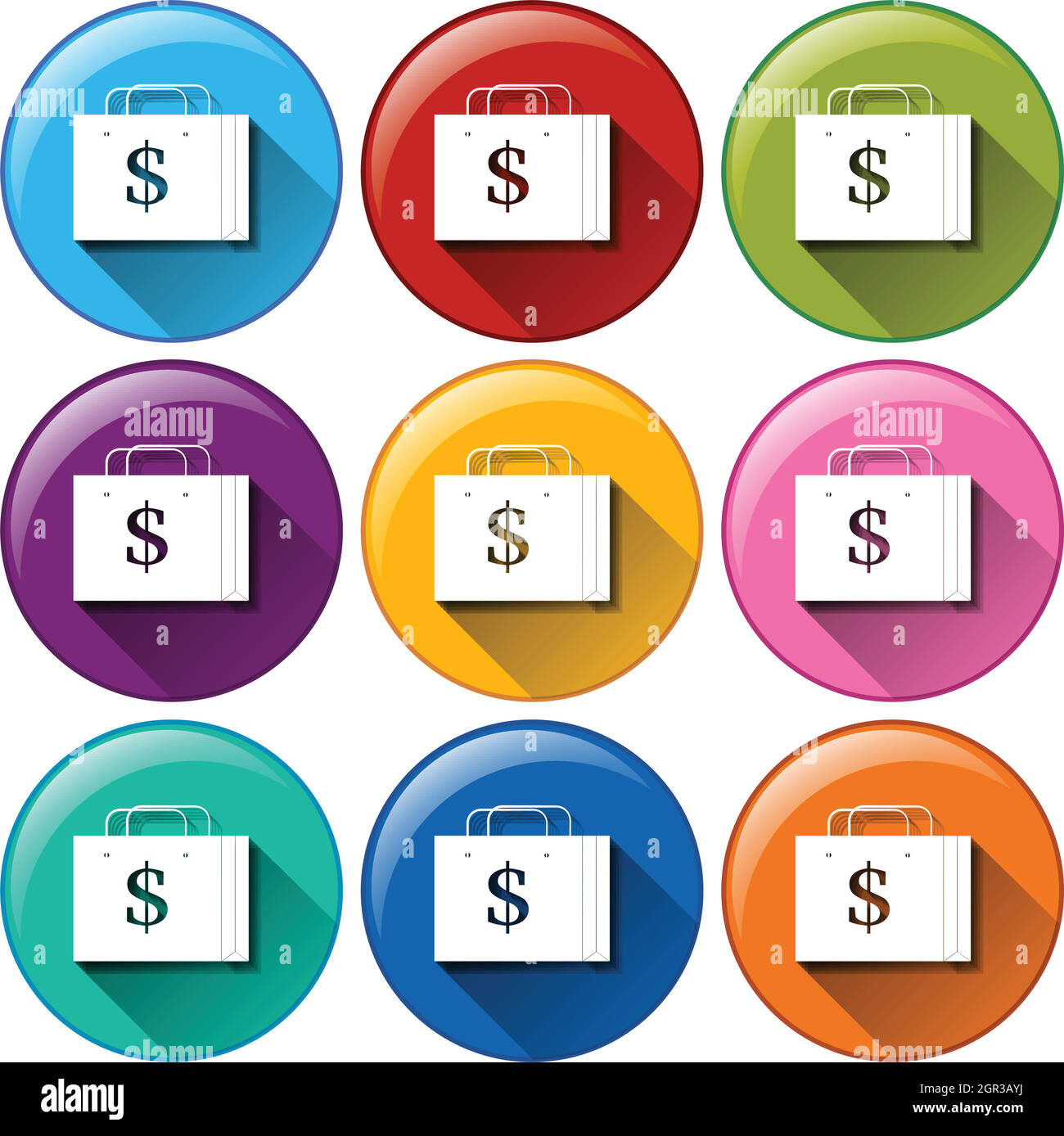 Shopping bag buttons Stock Vector Image & Art - Alamy