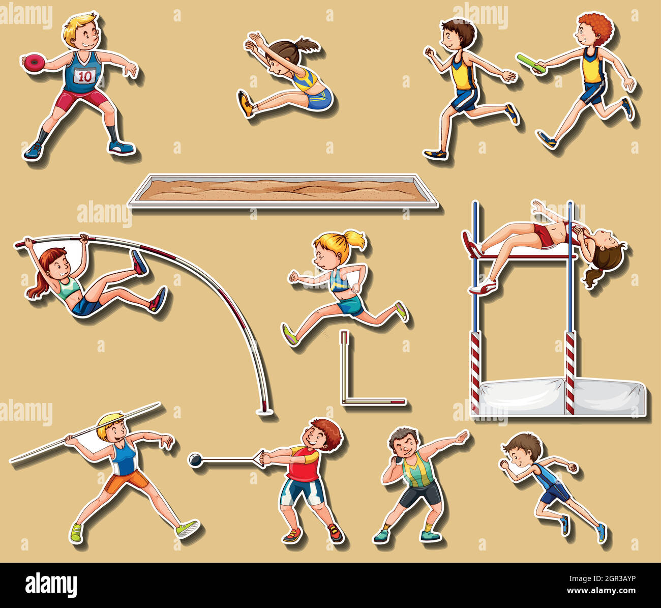 Sticker design for track and field sports Stock Vector Image & Art - Alamy