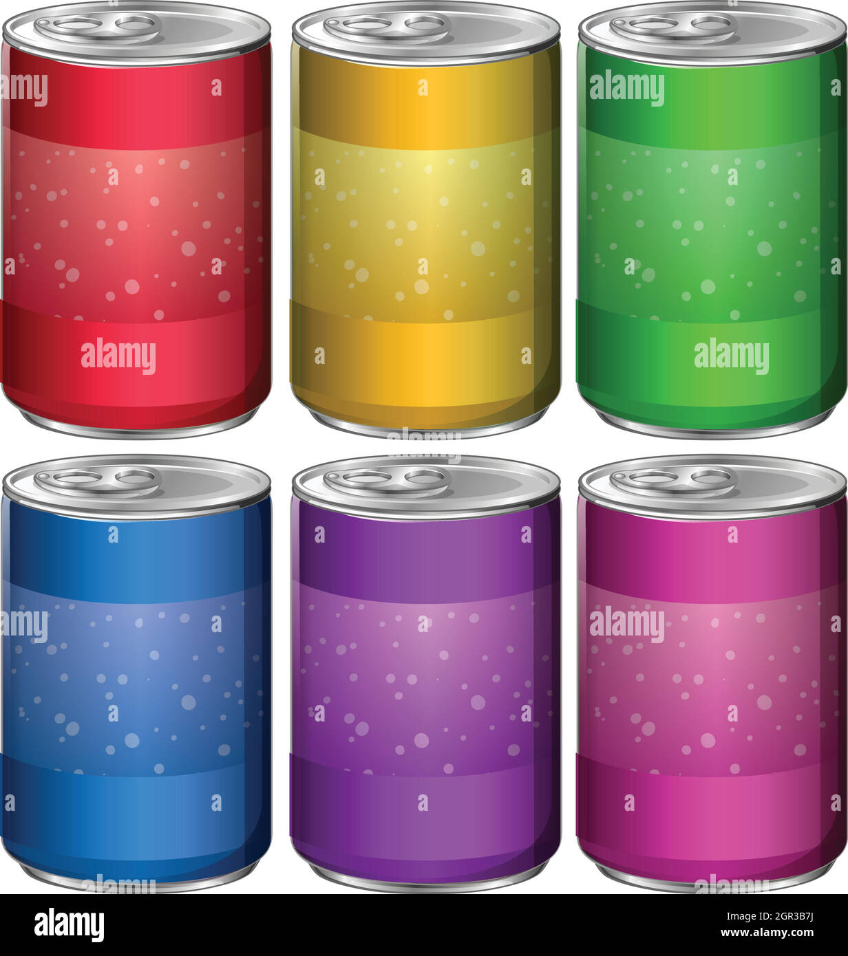 Aluminum cans in six different colors Stock Vector Image & Art - Alamy