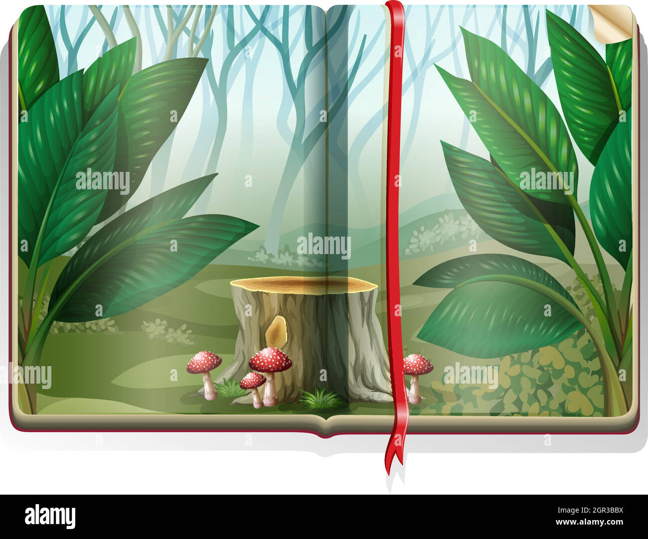 Book with forest scene Stock Vector Image & Art - Alamy