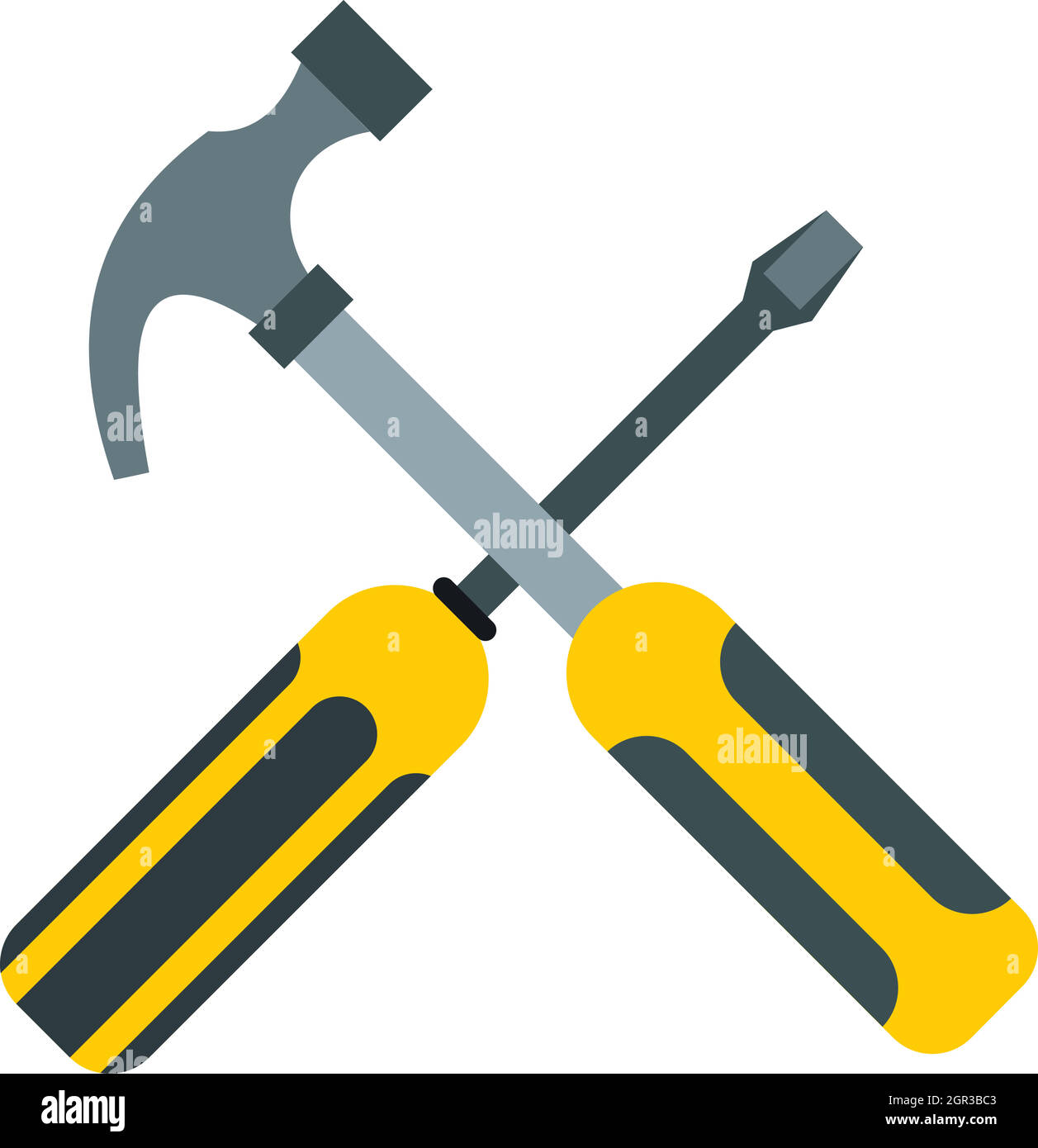 Hammer and screwdriver icon, flat style Stock Vector Image & Art - Alamy