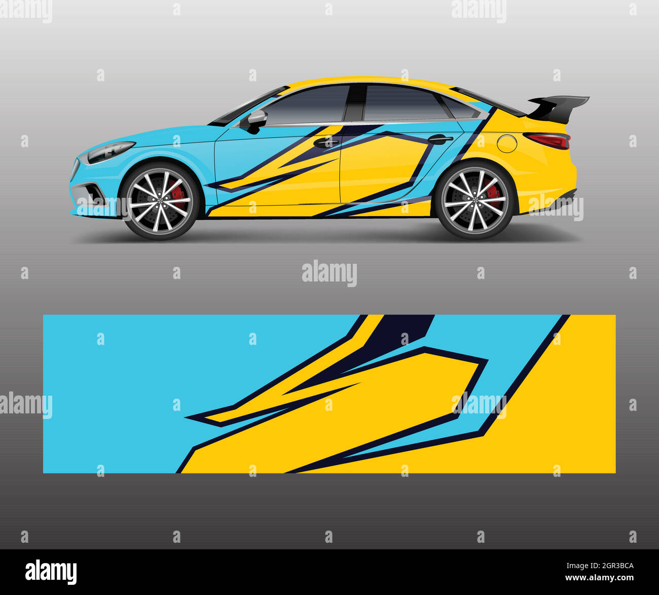 Car wrap decal design vector. Graphic abstract racing designs for ...