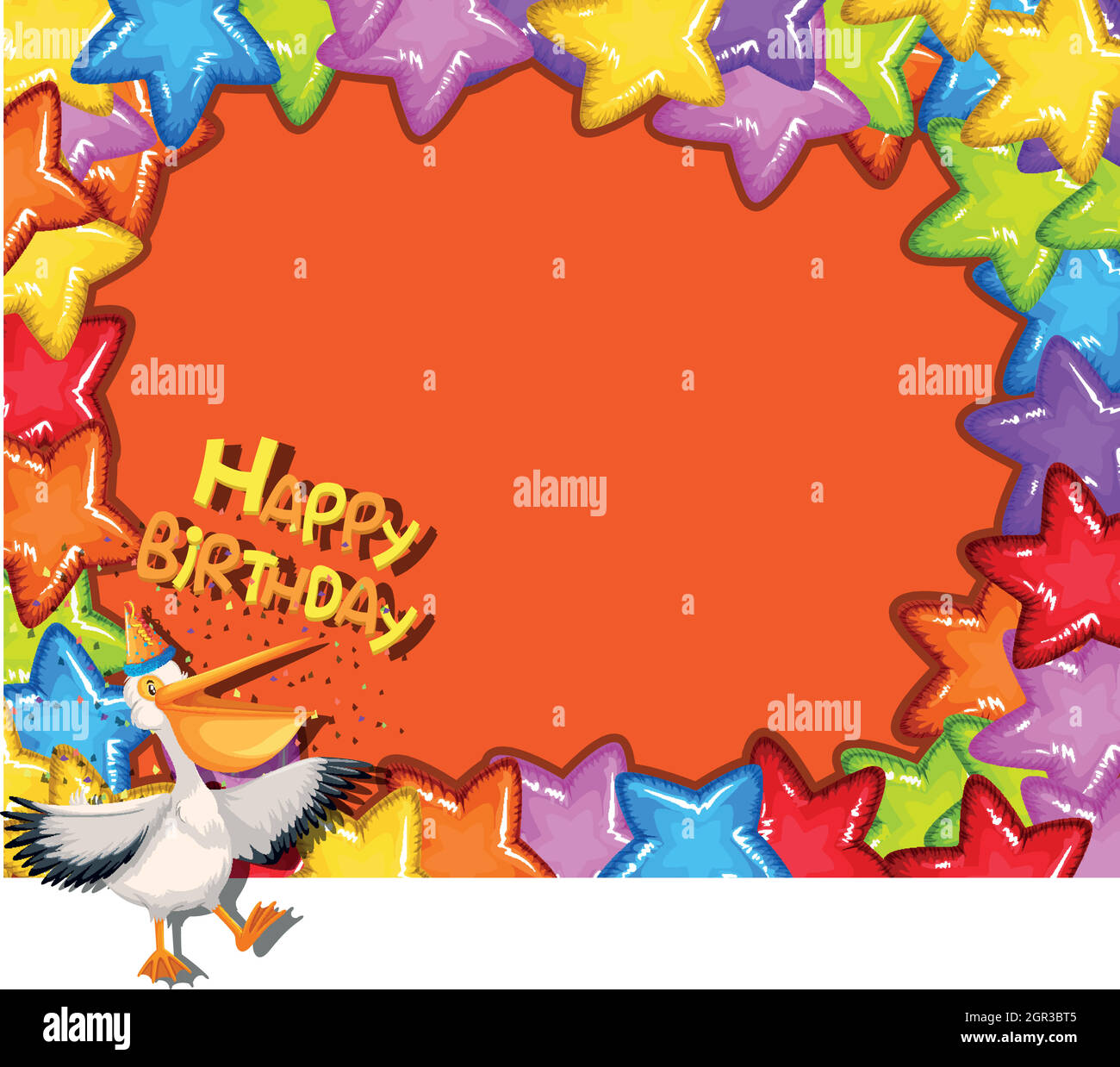 Pelican on birthday border Stock Vector Image & Art - Alamy