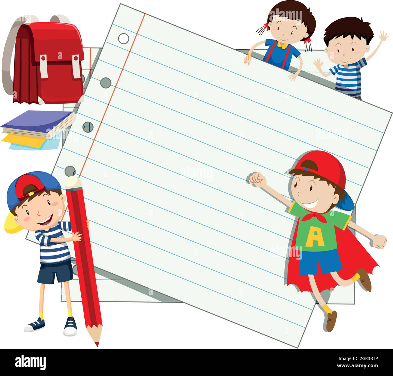 Paper design with boys and girl Stock Vector Image & Art - Alamy