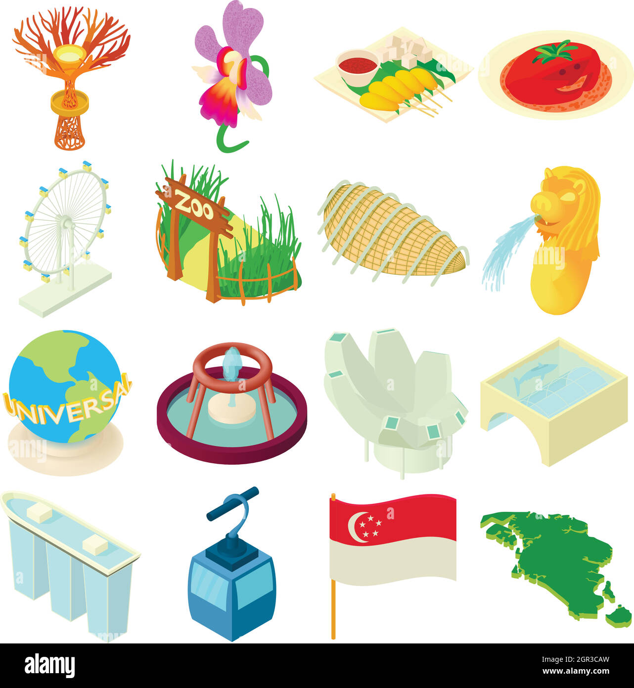 Geometric cartoon icons Cut Out Stock Images & Pictures - Alamy
