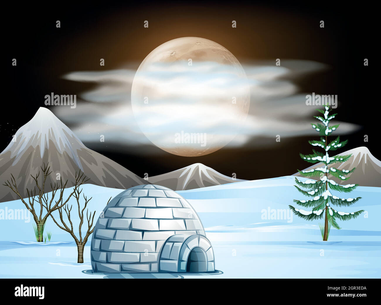 Illustration snow scene Stock Vector Images - Alamy