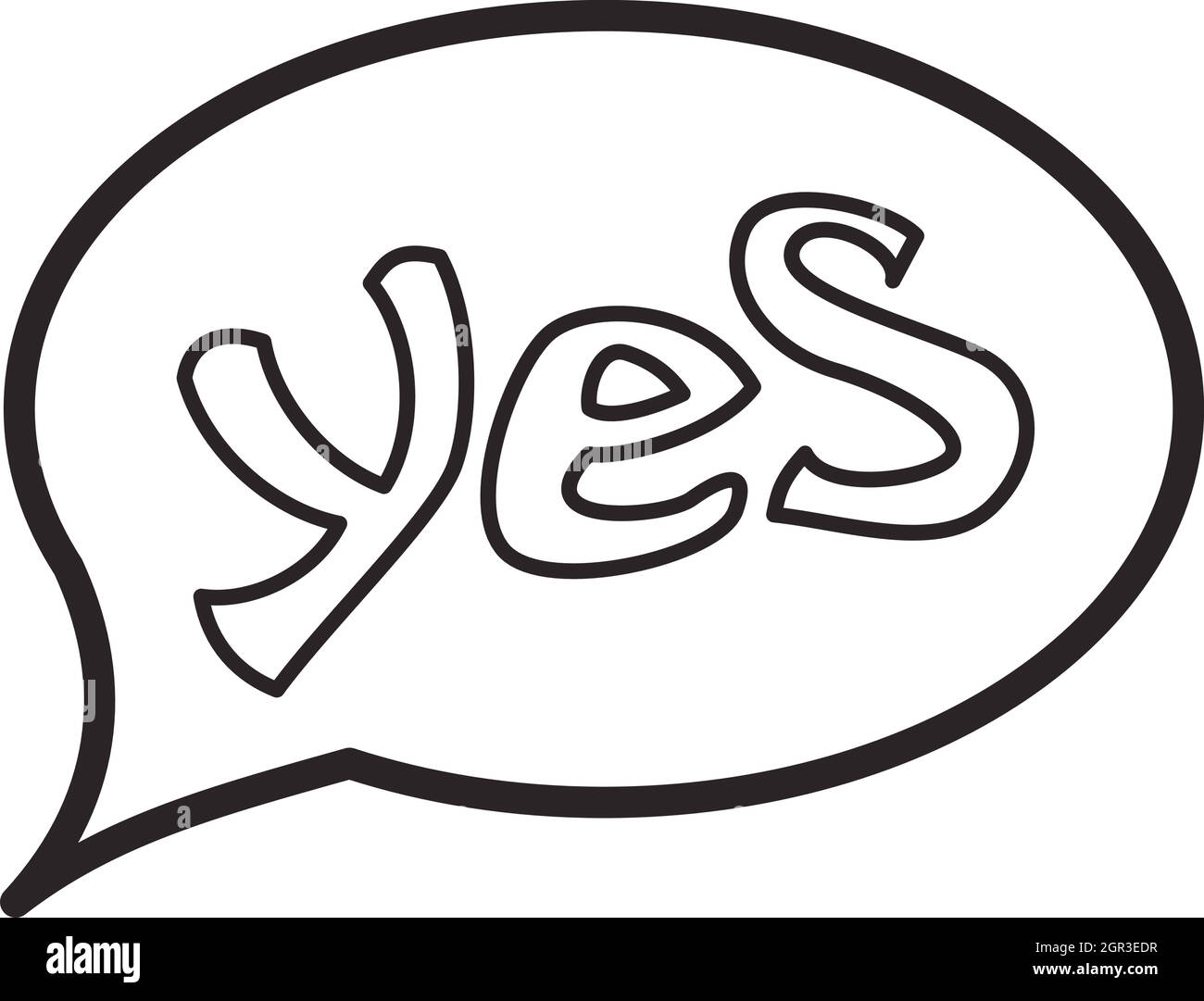 Word yes in bubble speech icon, outline style Stock Vector Image & Art ...