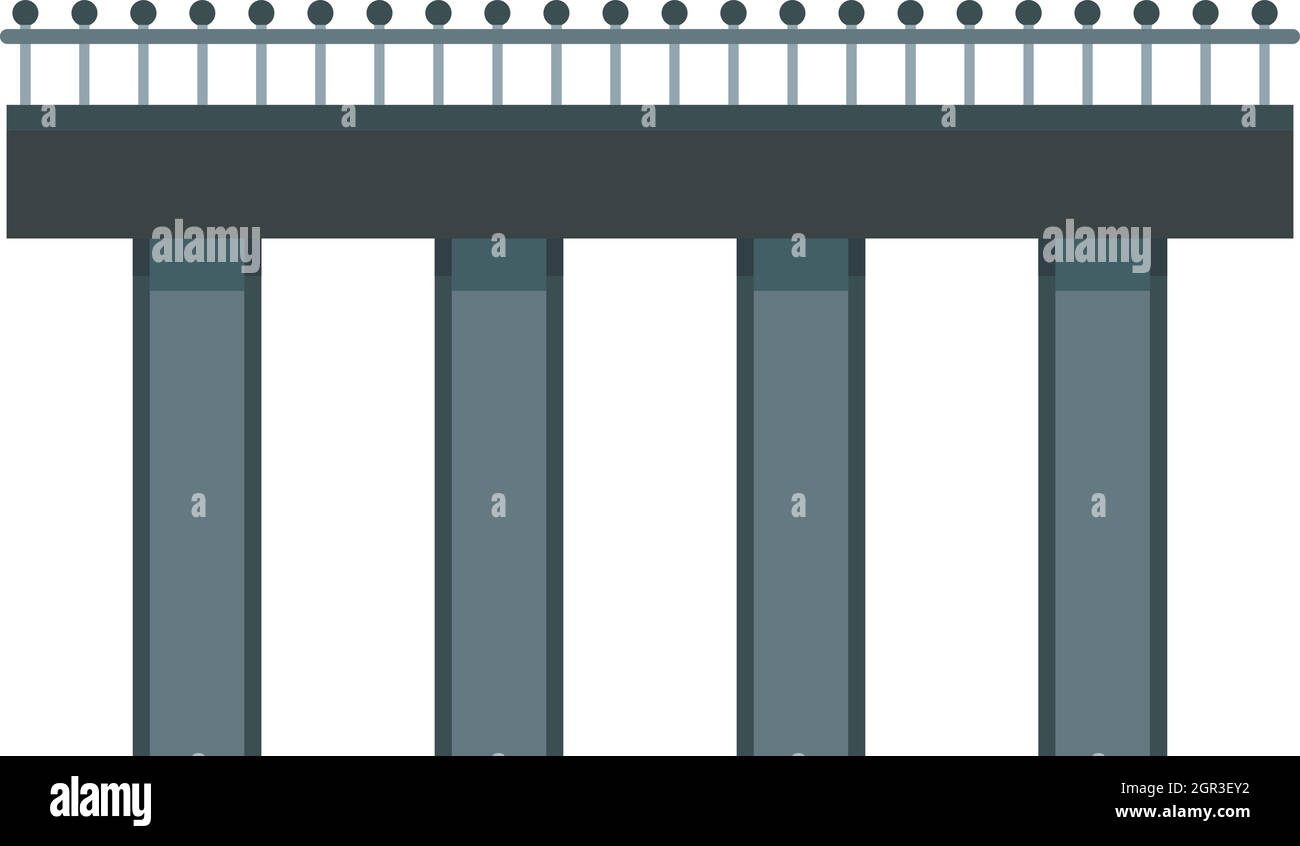 Bridge with steel railings icon, flat style Stock Vector Image & Art ...