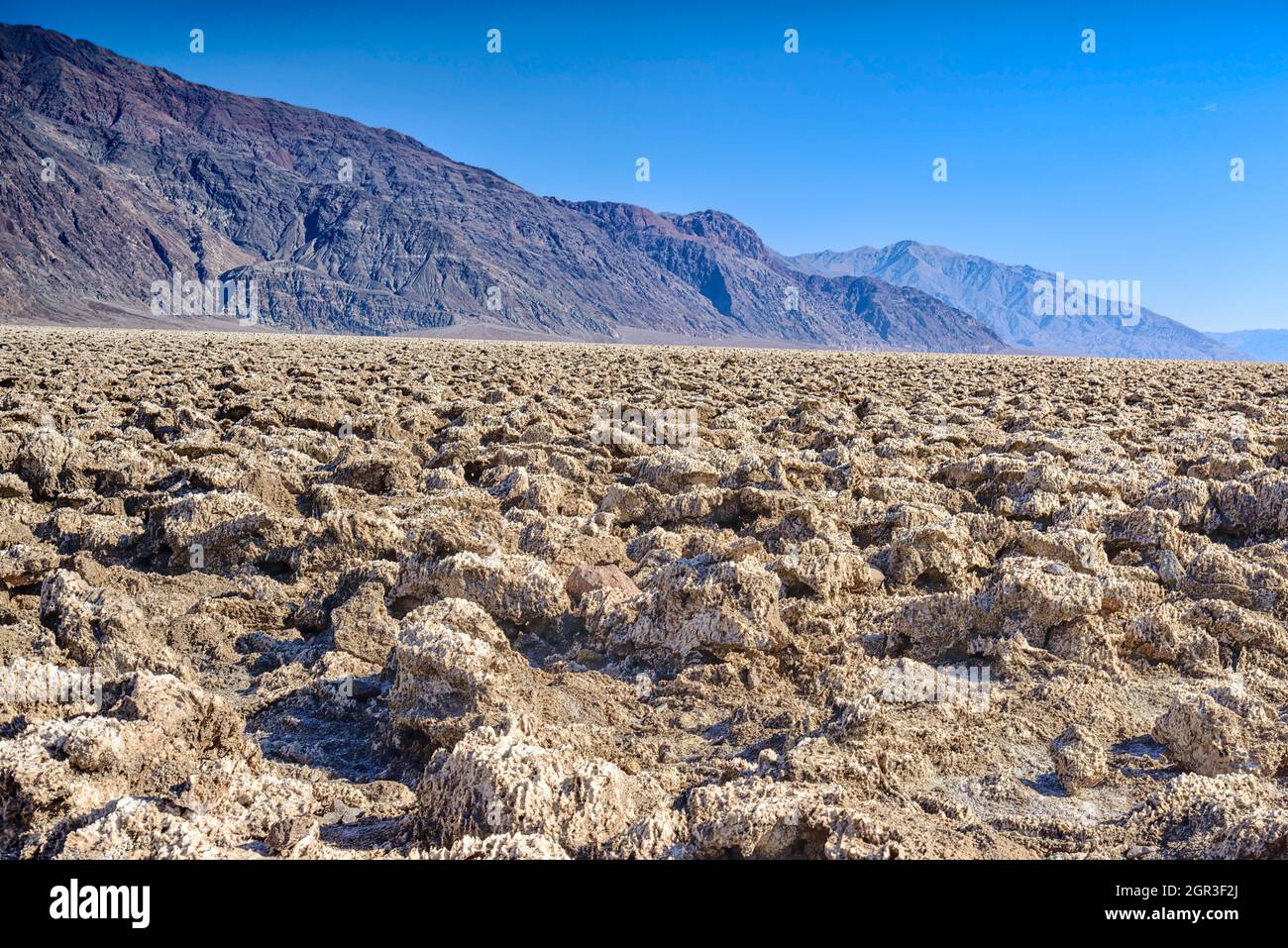 The Devils Golf Course in Death Valley, consists of large salt ...
