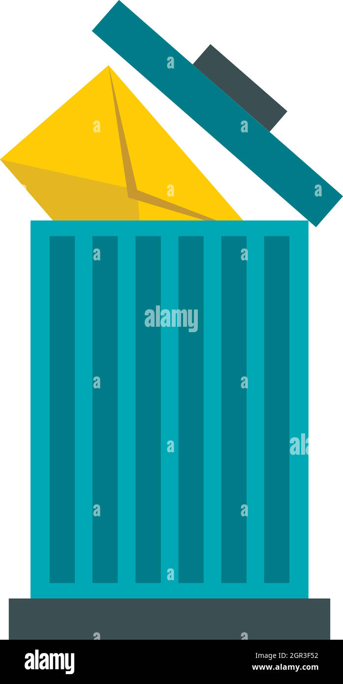 Delete letter in basket icon, flat style Stock Vector Image & Art - Alamy