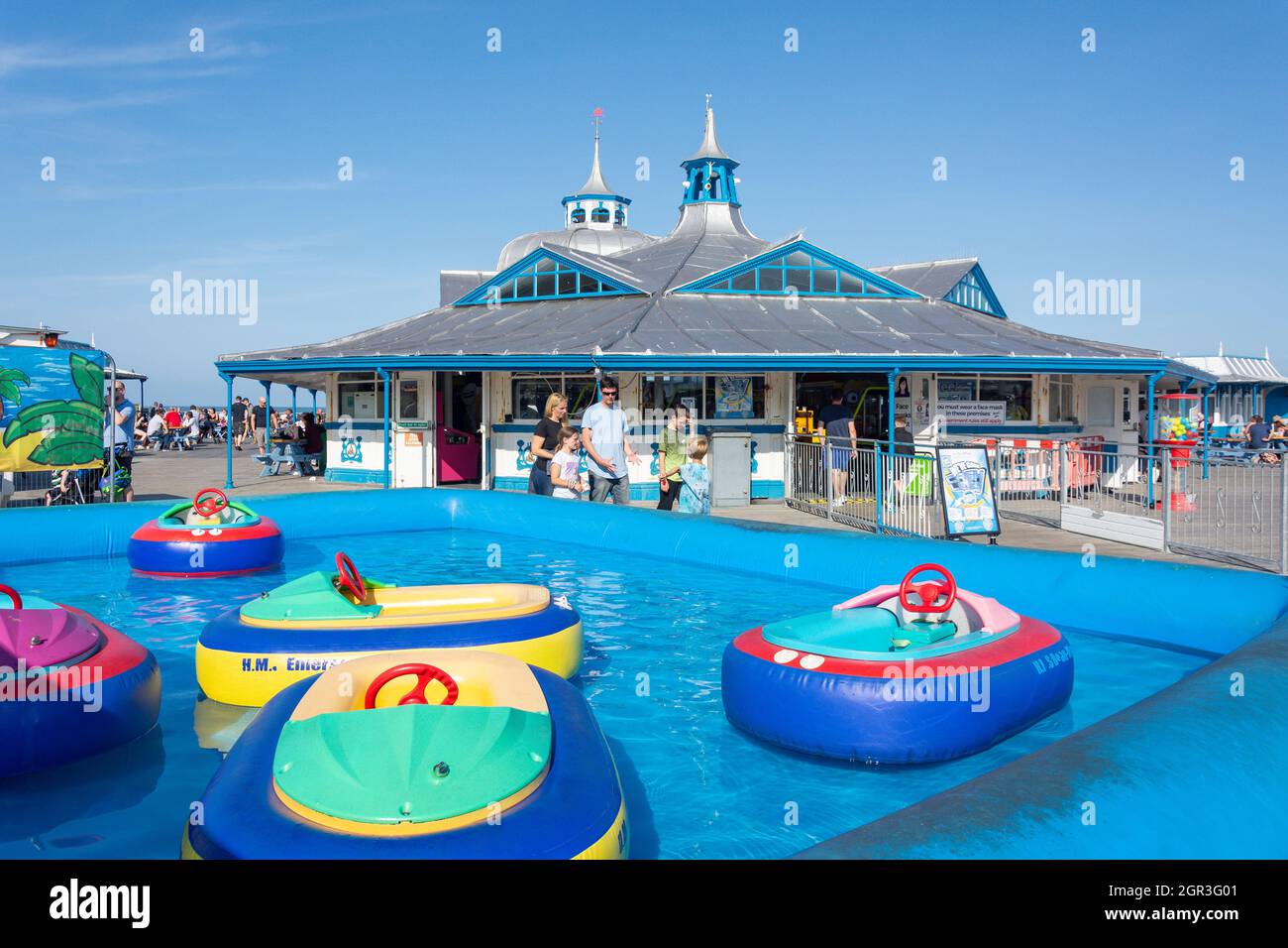 Inflatable boat ride on llandudno pier victorian listed busy sum hi-res ...