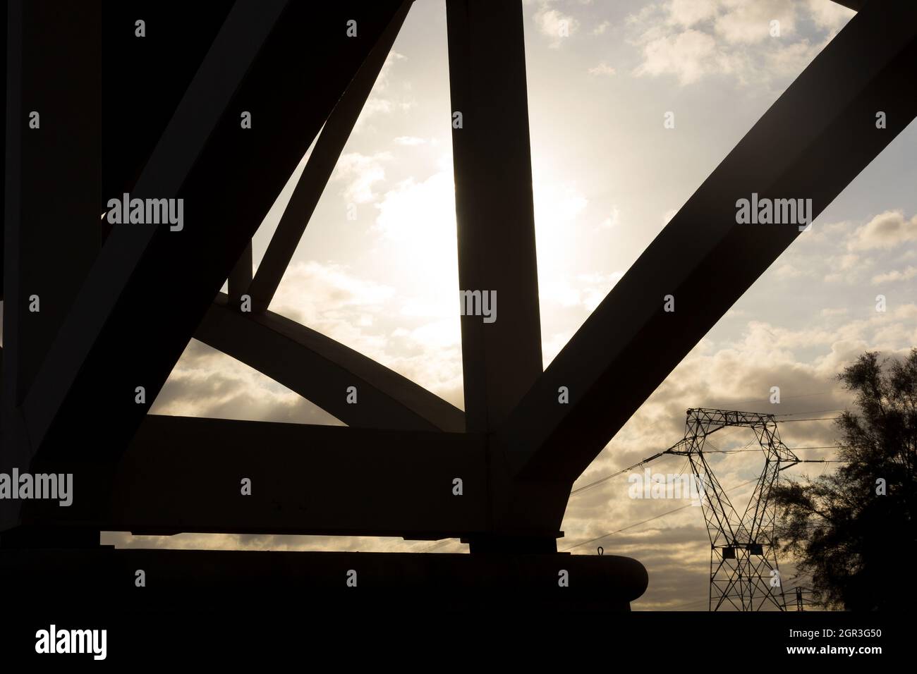 Modern bridge to cross the river Stock Photo - Alamy