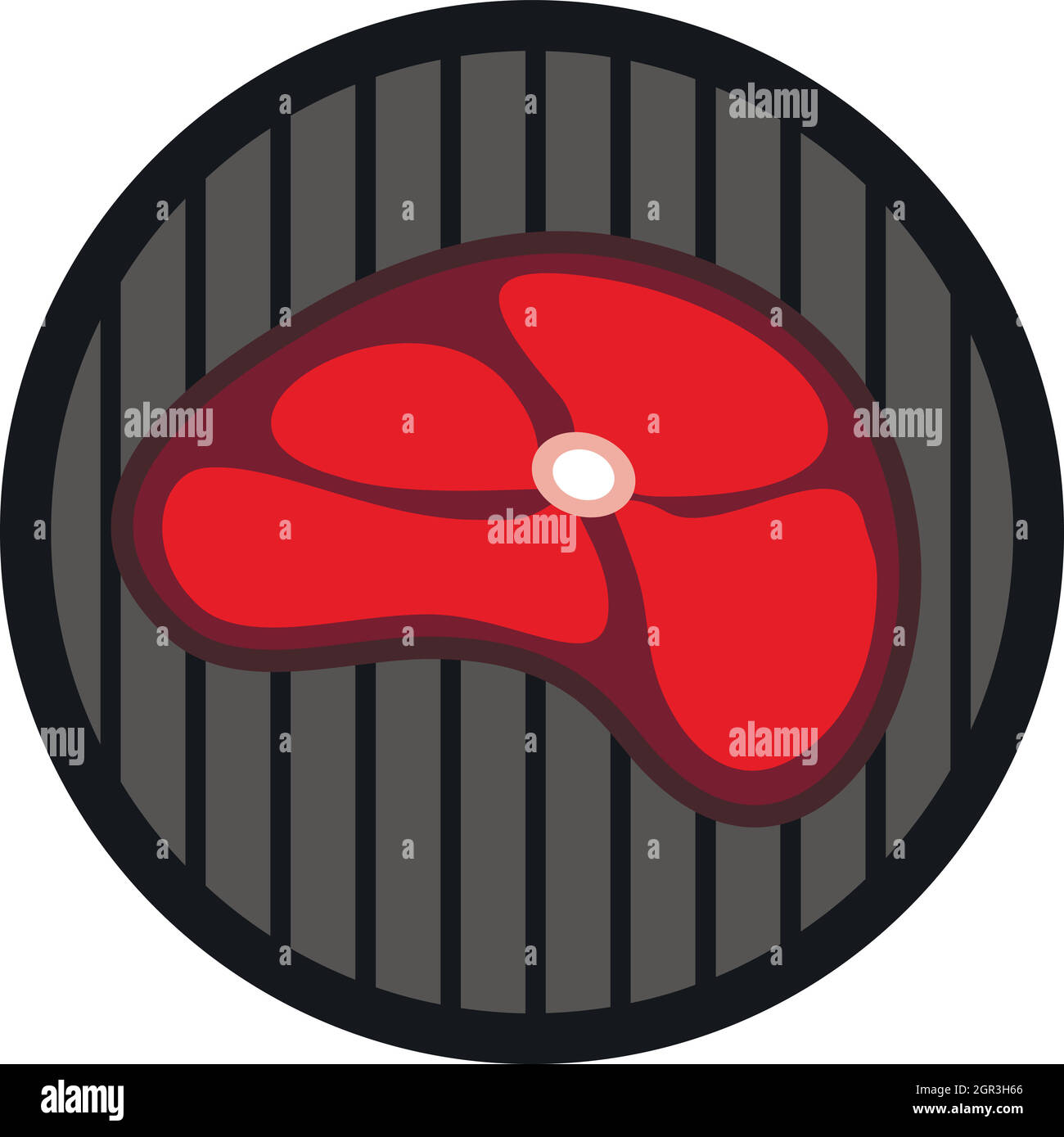 Steak on grill icon, flat style Stock Vector Image & Art - Alamy