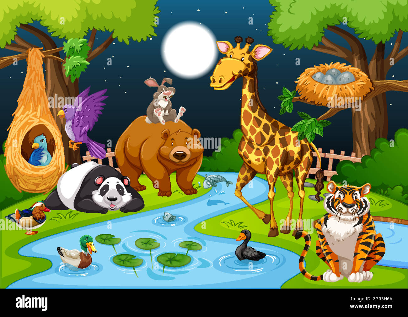 Snakes in stream Stock Vector Images - Alamy