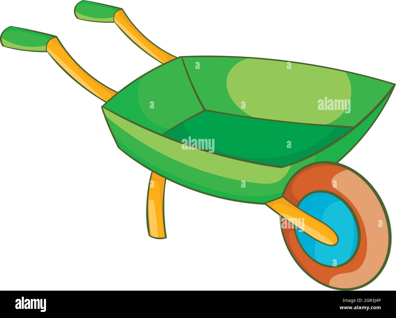 Green wheelbarrow icon in cartoon style Stock Vector Image & Art - Alamy