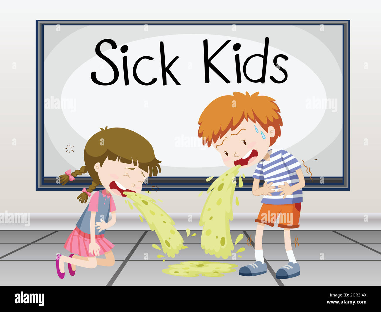 Boy and girl getting sick Stock Vector Image & Art - Alamy