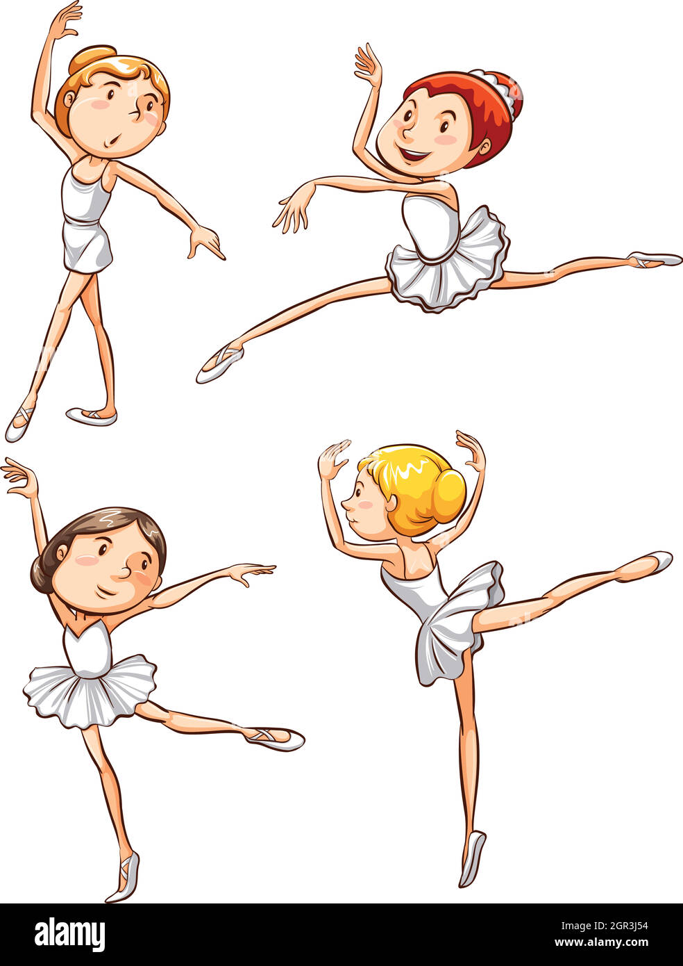 Simple sketches of a girl dancing ballet Stock Vector Image & Art - Alamy