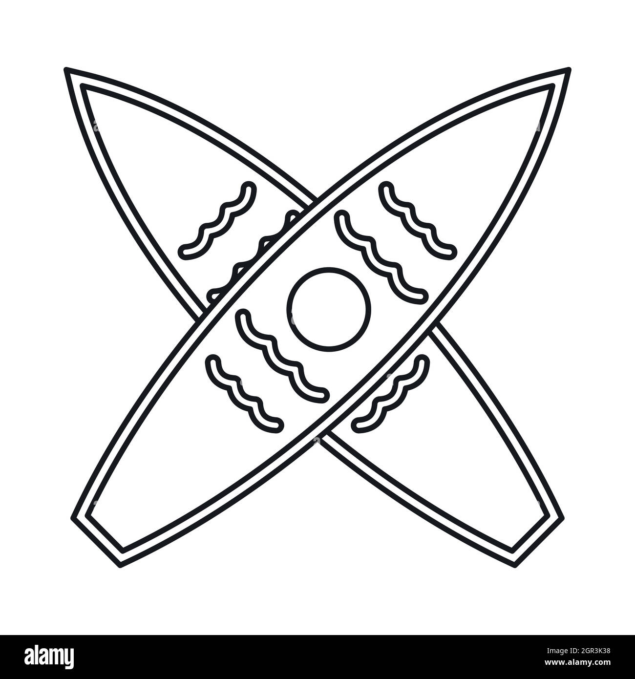 Two surfboards icon, outline style Stock Vector Image & Art - Alamy