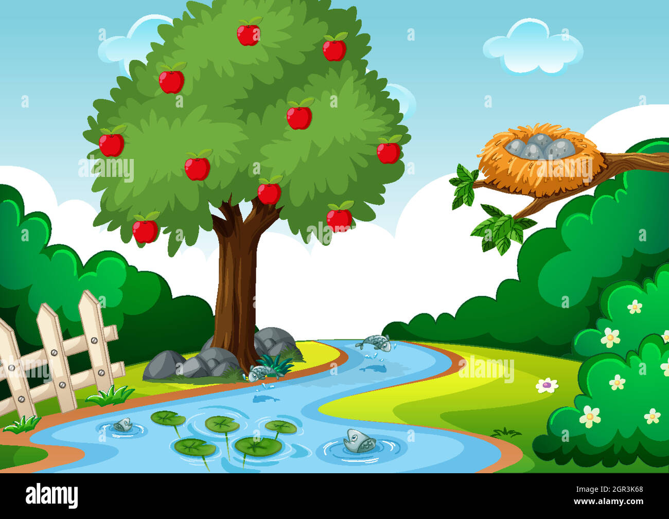 Illustration children apple tree hi-res stock photography and images ...