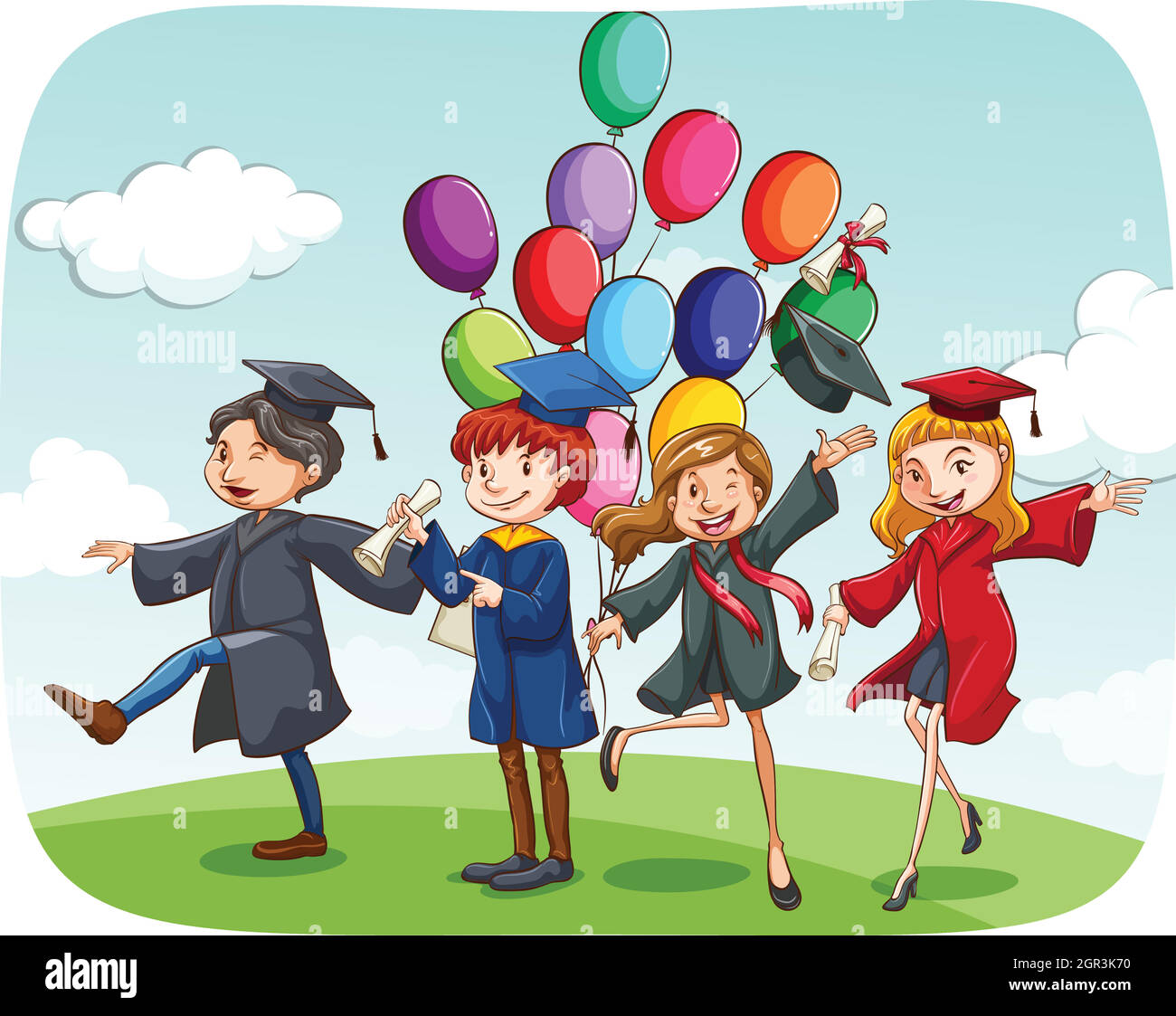 Woman isolated female graduation Stock Vector Images - Alamy