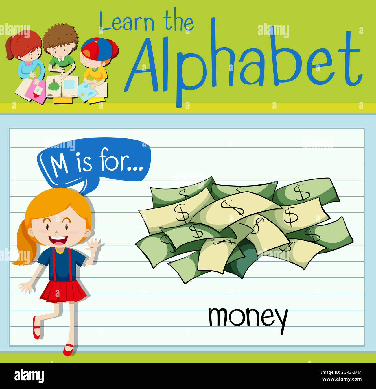 Flashcard letter M is for money Stock Vector Image & Art - Alamy