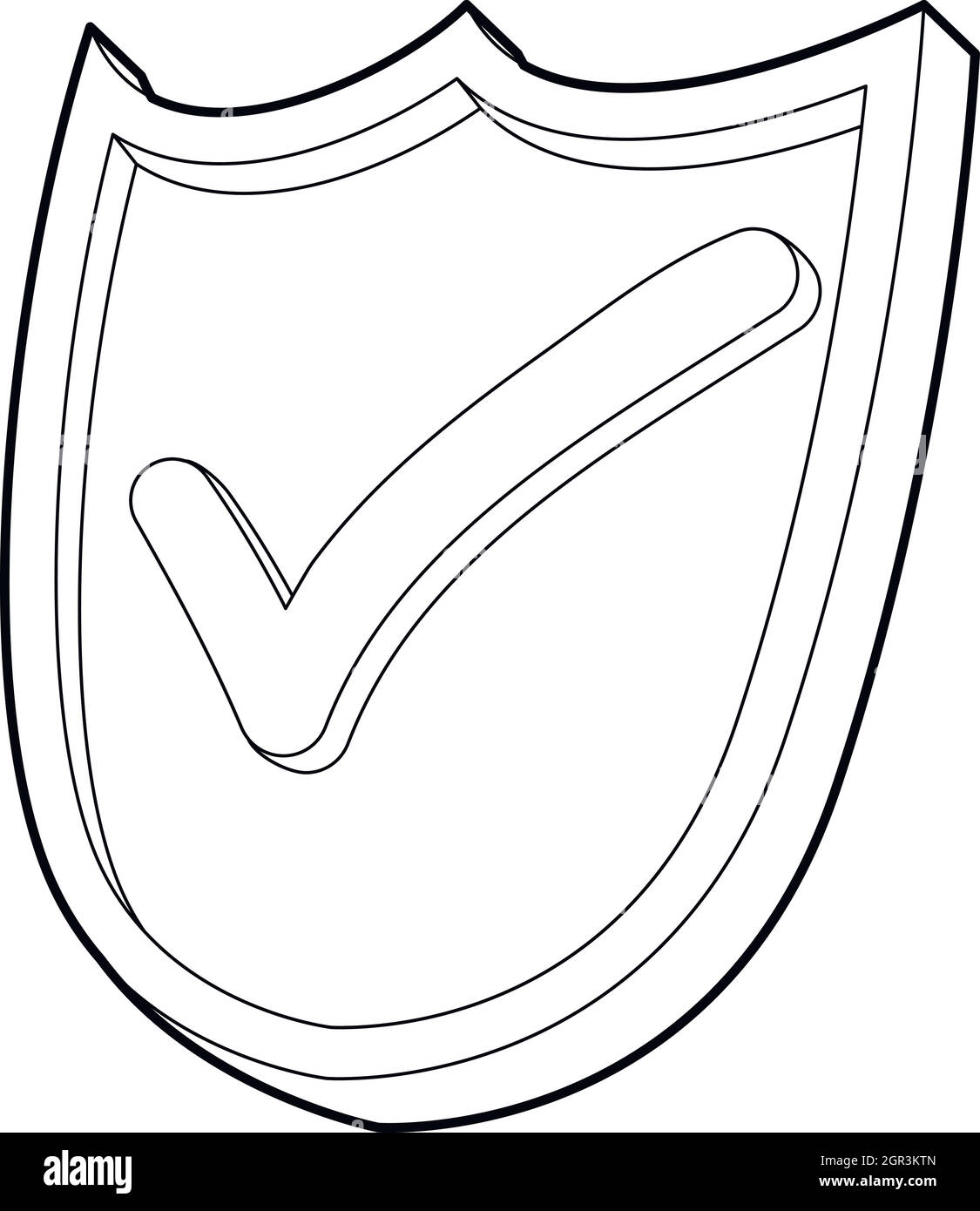 Green line shield check mark hi-res stock photography and images - Alamy