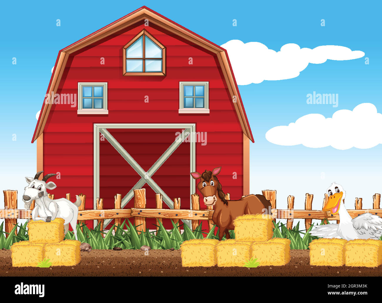 Cartoon rural scene farm animals hi-res stock photography and images ...