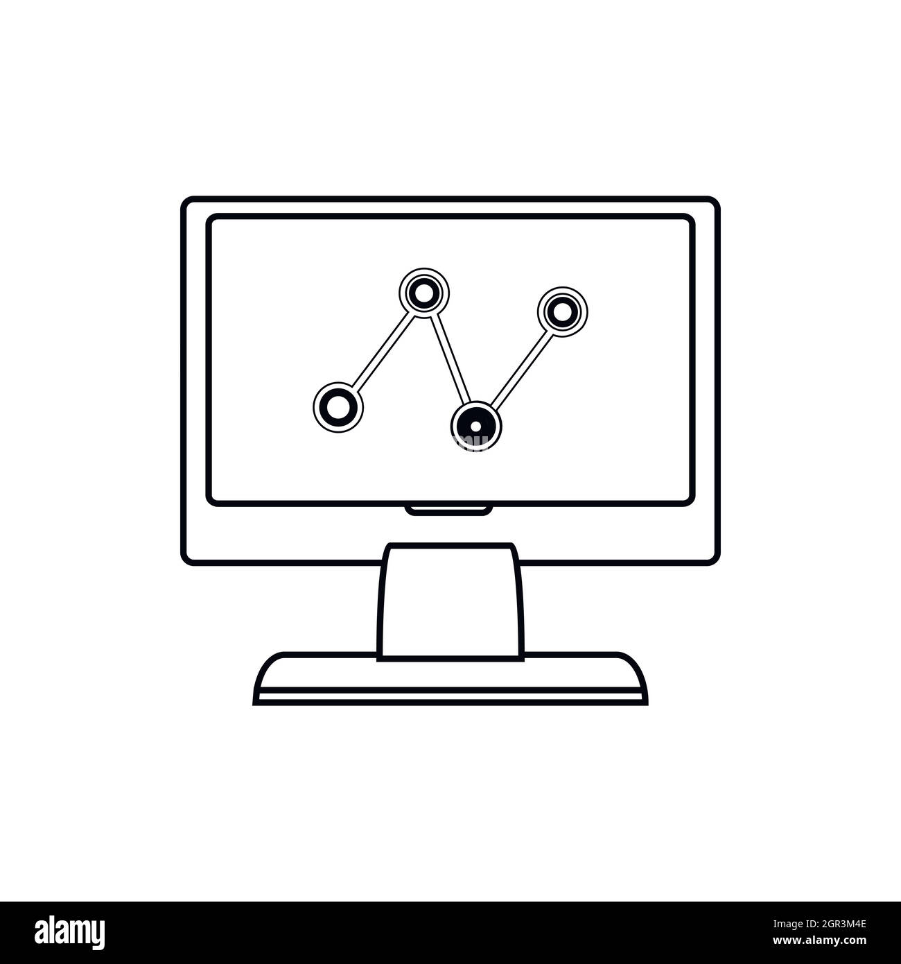Statistics on monitor icon, outline style Stock Vector Image & Art - Alamy